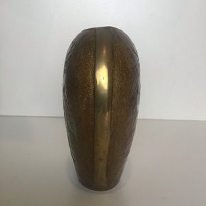 Vintage | Accents | Vintage Brass Vase Sparkly Floral Inlay Pattern ...